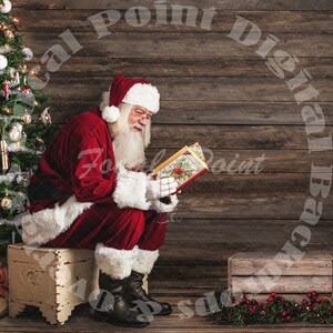Santa Digital Backdrop, Christmas Scene, Christmas Digital Download ...