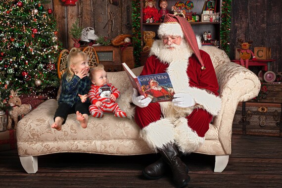 Santa Digital Backdrop Christmas Scene Christmas Digital - Etsy Canada