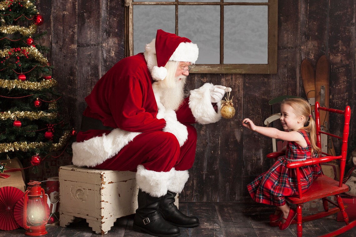 Santa digital backdrop Christmas Scene Christmas Digital | Etsy