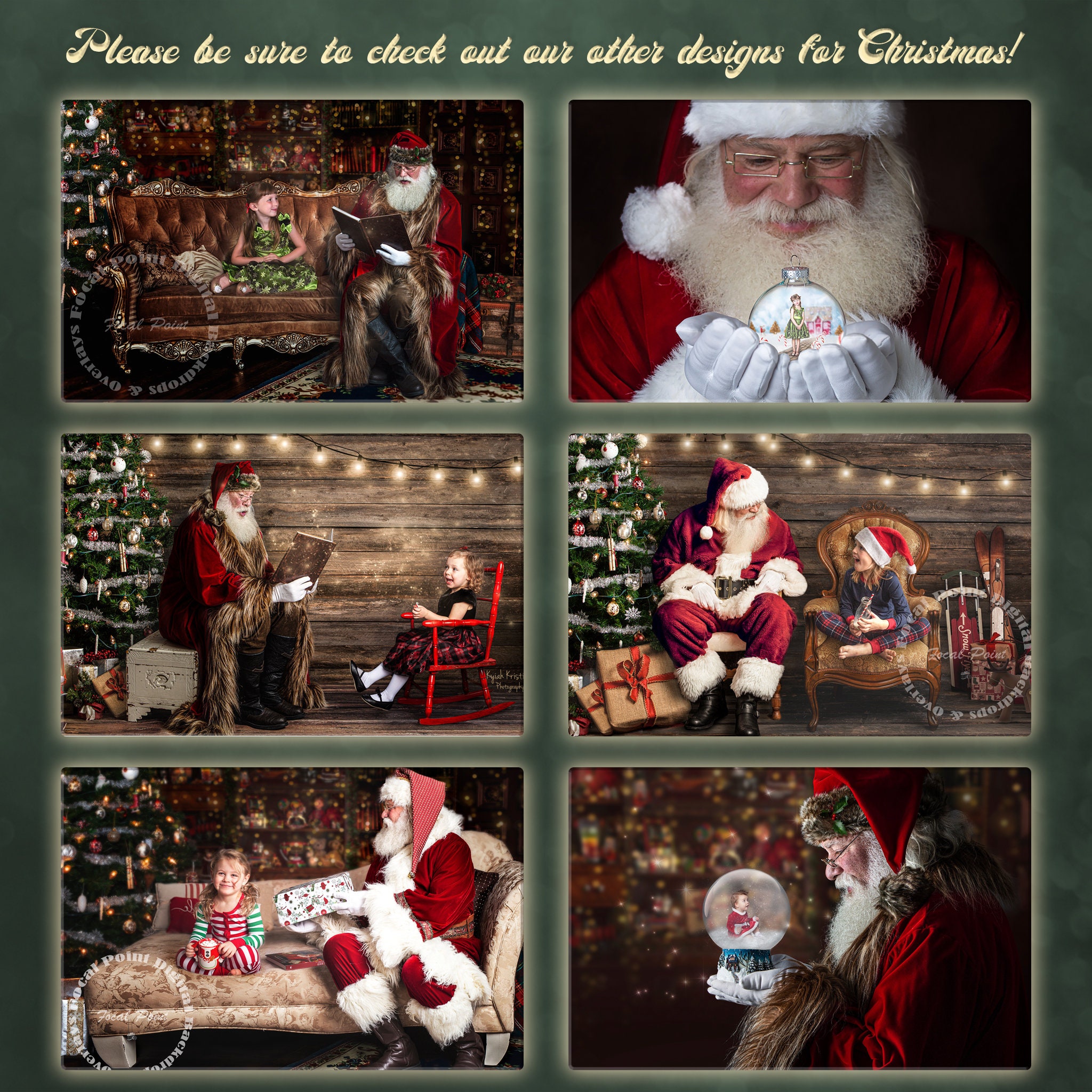 Santa Holding Frame Digital Backdrop Santa Overlay Holding | Etsy Canada