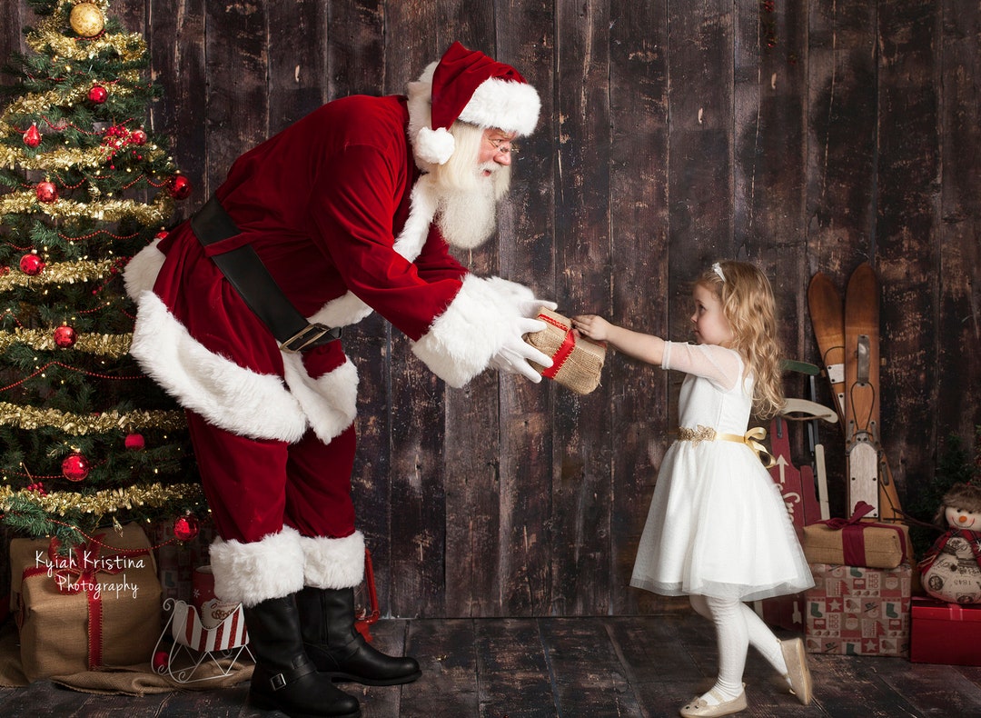 Santa Digital Backdrop, Christmas Scene, Christmas Digital Download ...