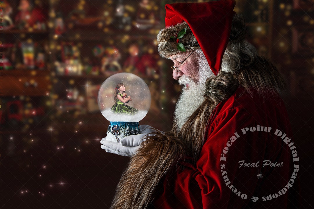 Santa Snow Globe Digital Background Snow Globe Santa Snow Globe Santa