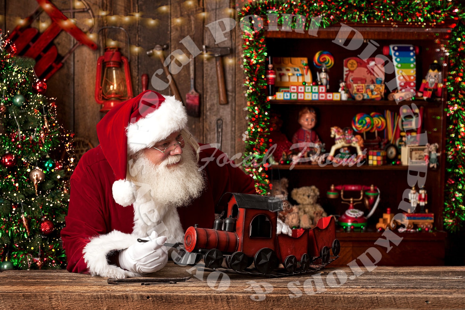 Santa Digital Backdrop Christmas Scene Digital Santa - Etsy