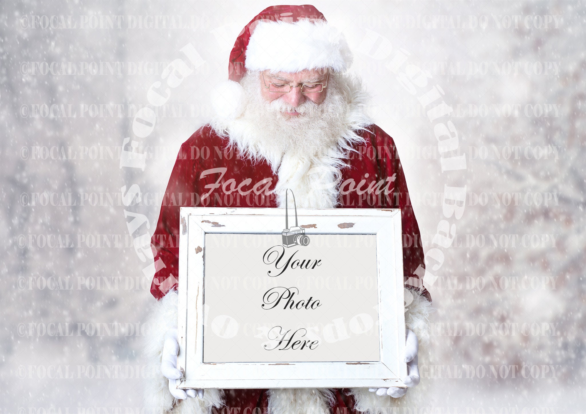 Santa Holding Frame Digital Backdrop Santa Overlay Holding - Etsy Canada