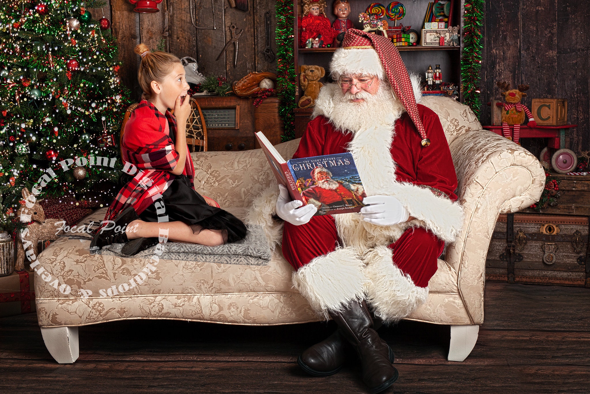 Santa Digital Backdrop Christmas Scene Christmas Digital - Etsy Canada