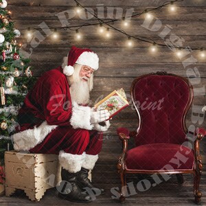 Santa Digital Backdrop, Christmas Scene, Christmas Digital Download ...