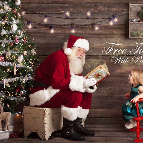 Santa Digital Backdrop Christmas Scene Christmas Digital - Etsy
