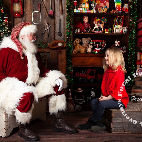 Santa Digital Backdrop Christmas Scene Christmas Digital - Etsy