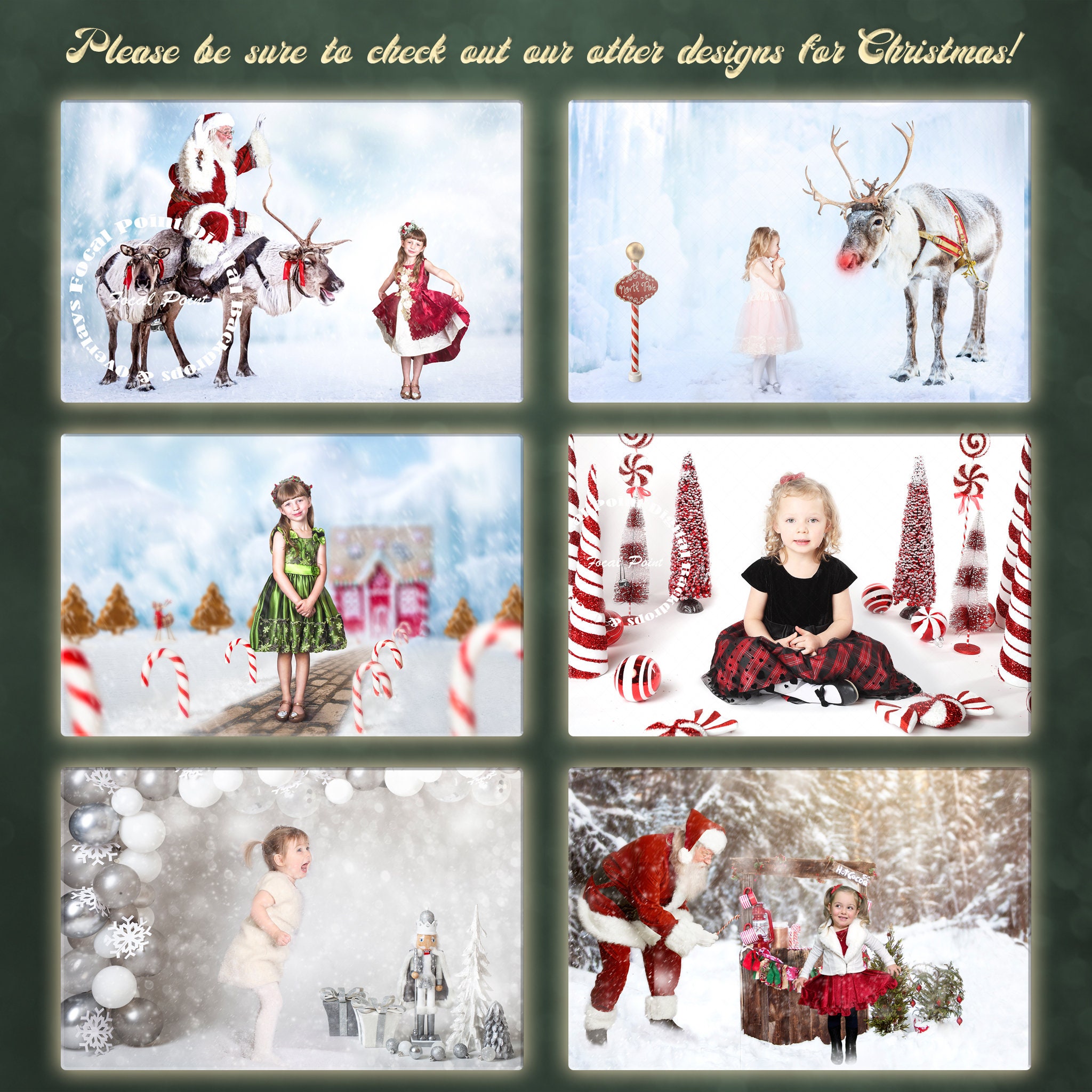 Santa Digital Backdrop Christmas Scene Christmas Digital | Etsy