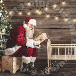 Santa Digital Backdrop Christmas Scene Christmas Digital - Etsy