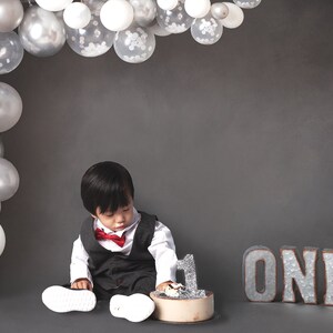 One Year Birthday Digital Background, One Year Balloons Digital, One ...