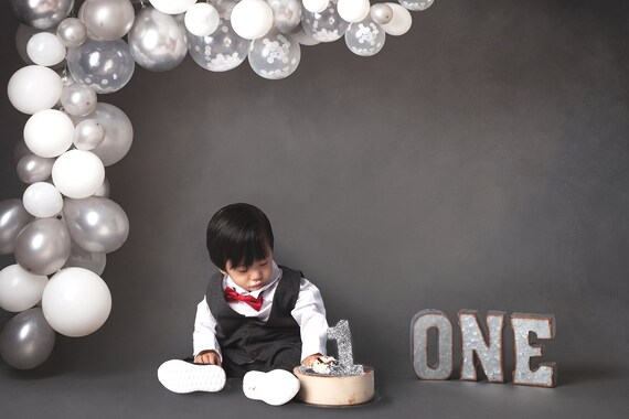 One Year Birthday Digital Background One Year Balloons - Etsy