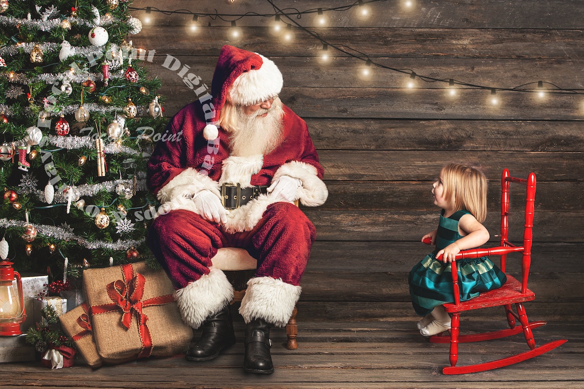Santa Digital Backdrop Christmas Scene Christmas Digital - Etsy