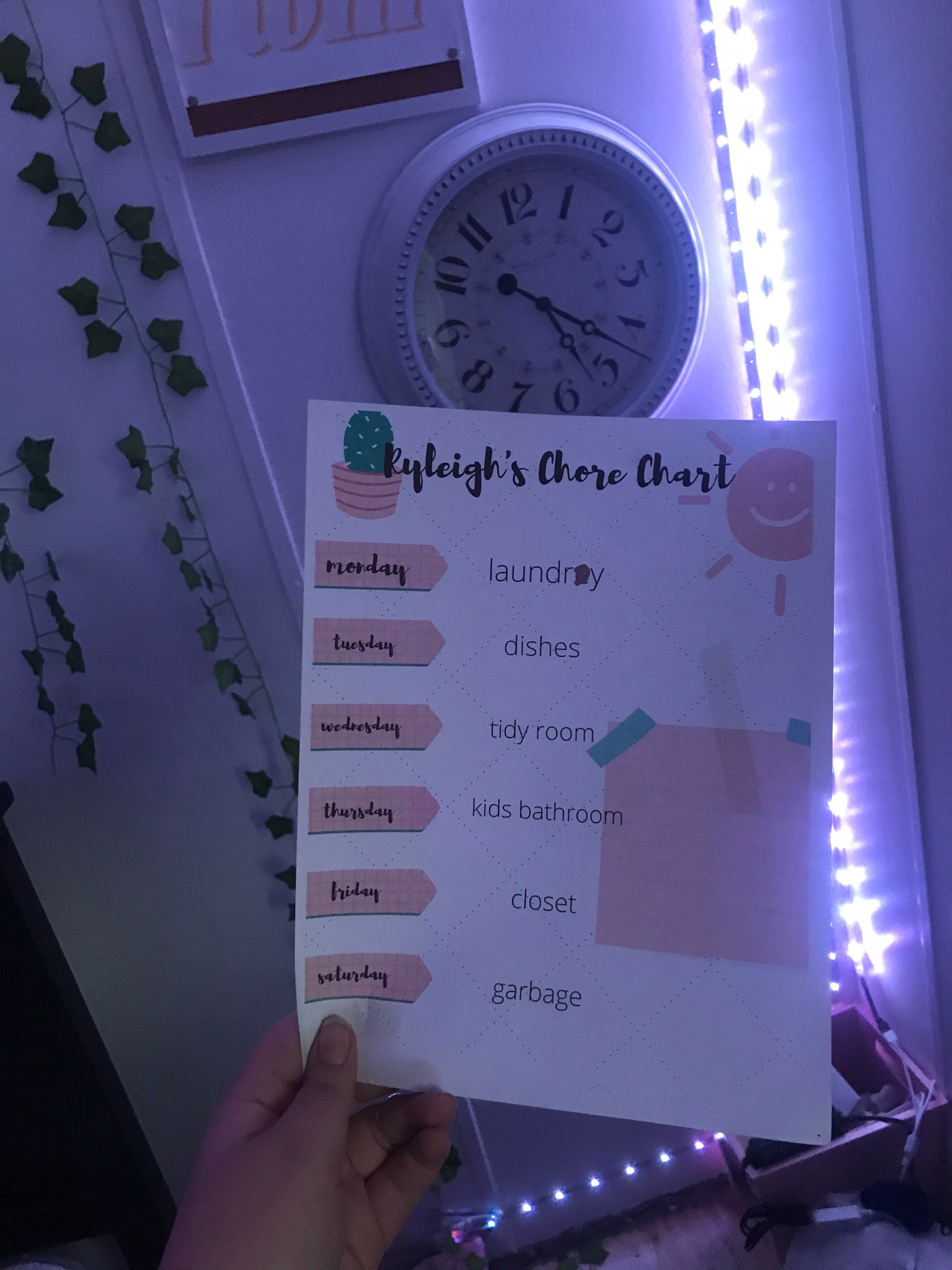 Grid Chore Chart - Chore & Routines Printable