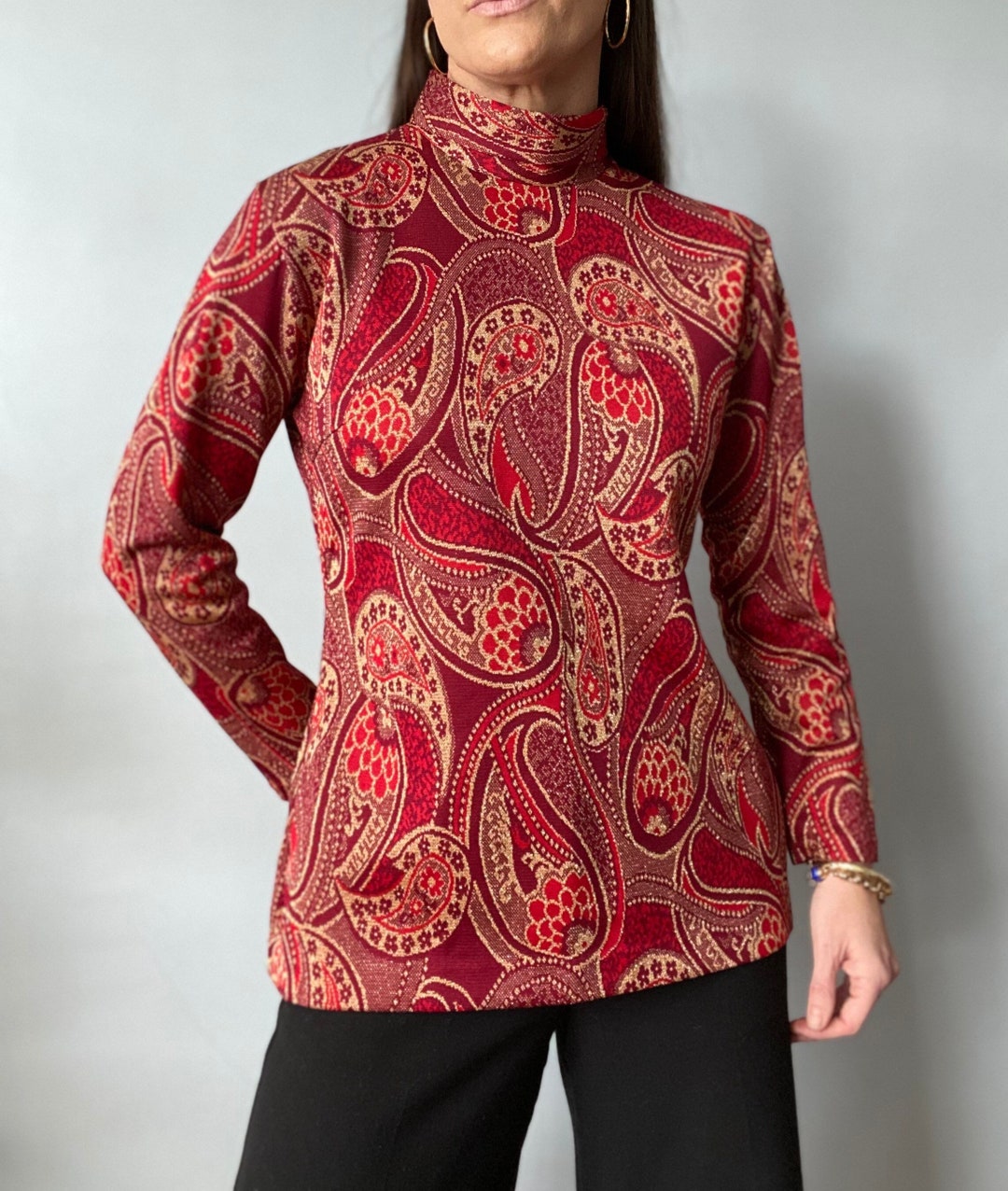 Vintage Sparkly High Neck Tunic - Etsy UK