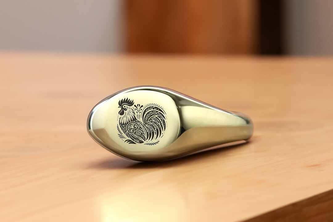 14k Gold Chicken Ring · Custom Rooster Ring · Farmers Gift Ring ...