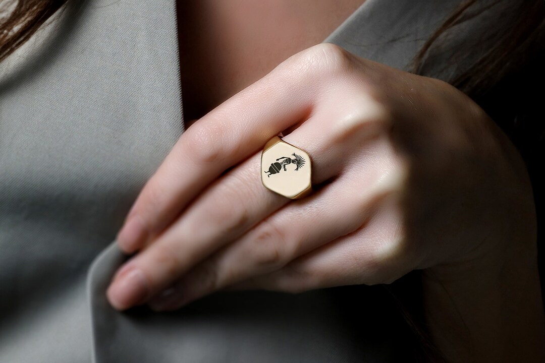 Custom African Tribe Ring · 14k Gold African Signet Ring · Personalized ...