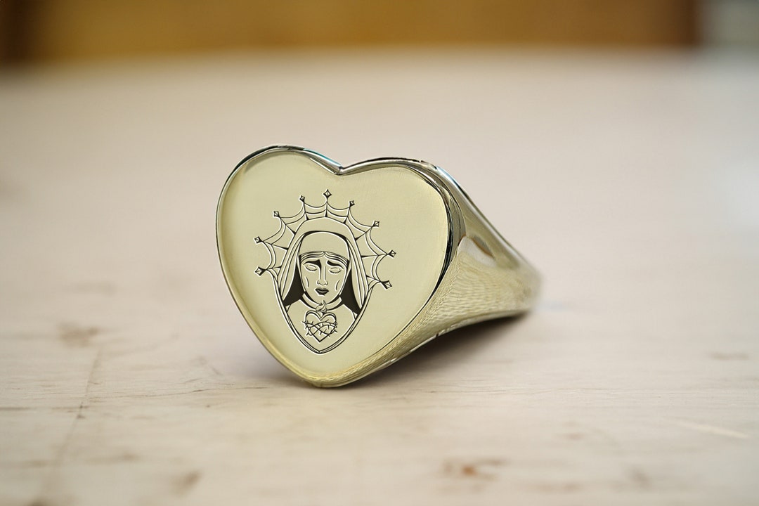 14k Gold Chicano Nun Signet Ring · Personalized Chicano Ring ...