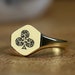 Poker Clubs Hexagon Ring · 14k Gold Poker Signet Ring · Engraved Clubs ...