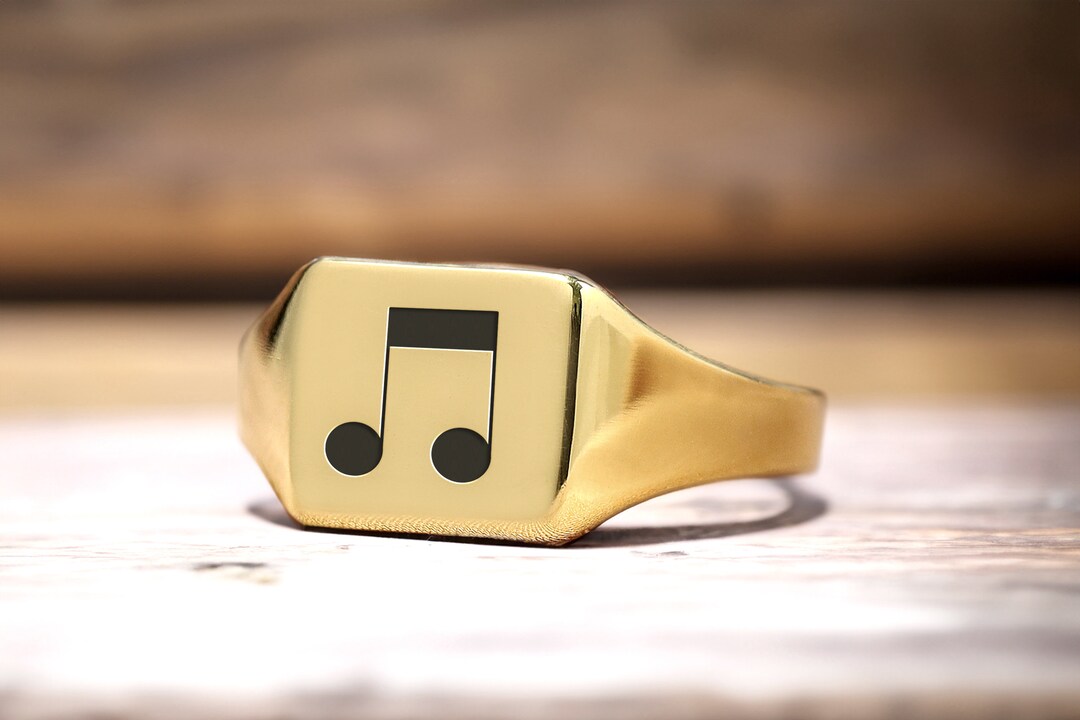 Musical Delicate Signet Ring · Custom Music Ring · Unisex Ring · Square ...