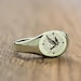 Engraved Swallow Bird Ring · Custom Bird Ring · Round Shaped Ring ...