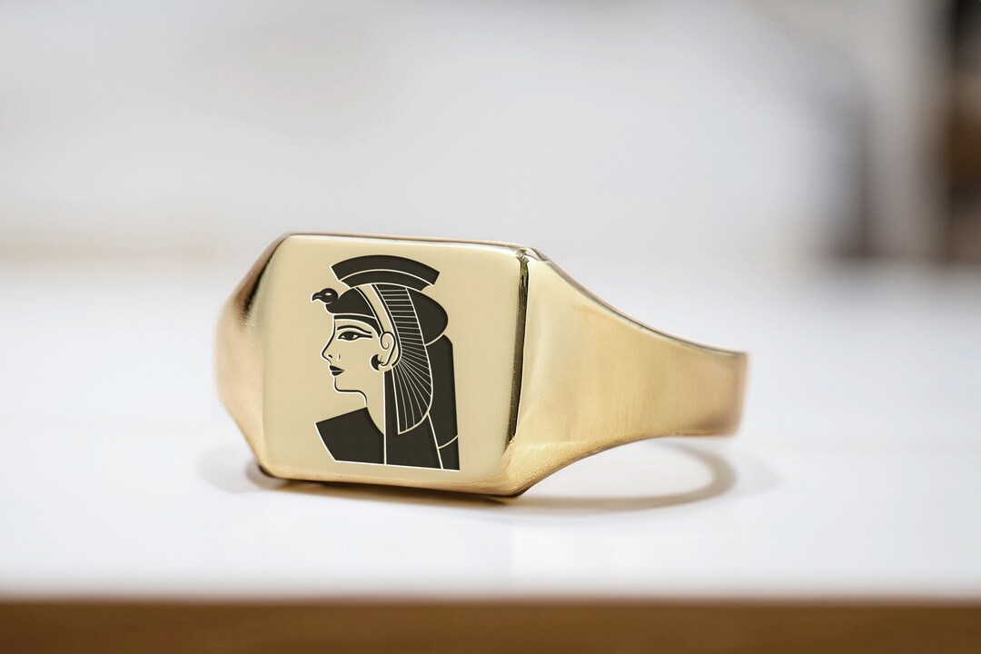Queen of Egypt Signet Ring · Custom Egyptian Ring · Personalized Ring ...