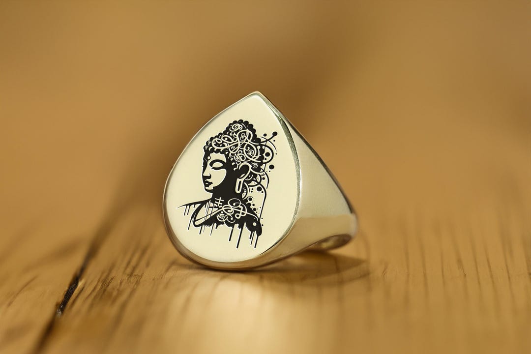 14k Gold Buddha Signet Ring · Custom Buddha Ring · Spiritual Jewelry ...