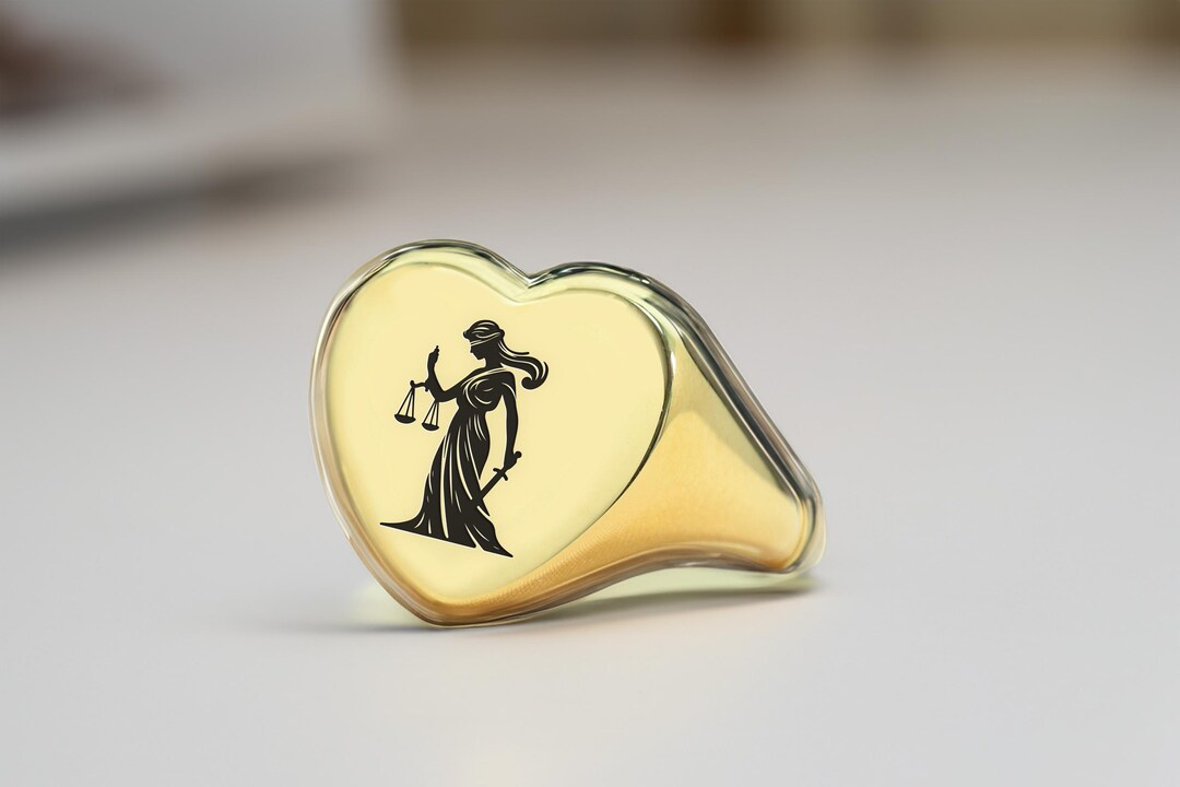 Engraved Lady Justice Ring · 14k Gold Lady Justice Ring · Women Power ...