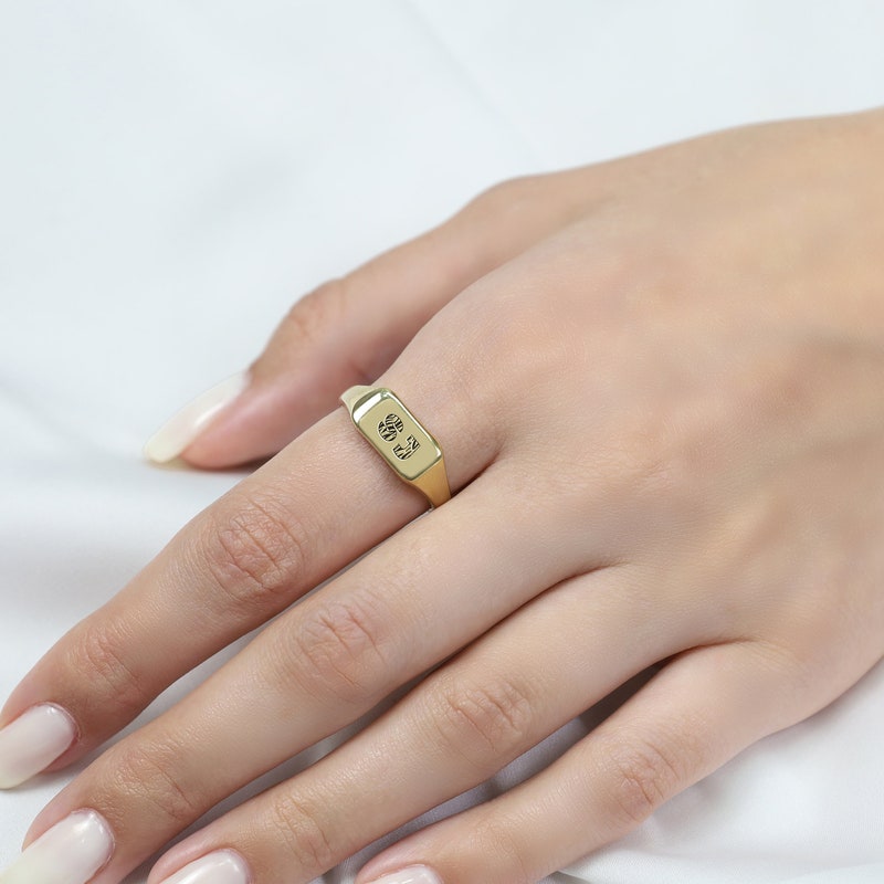 Couple Initial Ring - Etsy