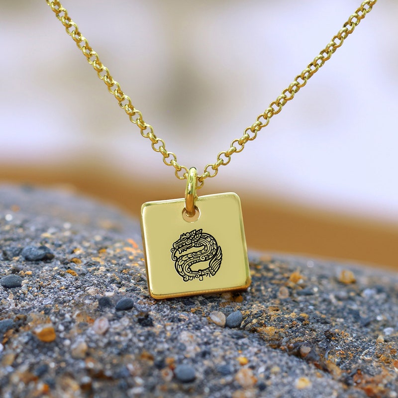 Gold Aztec Pendant - Etsy