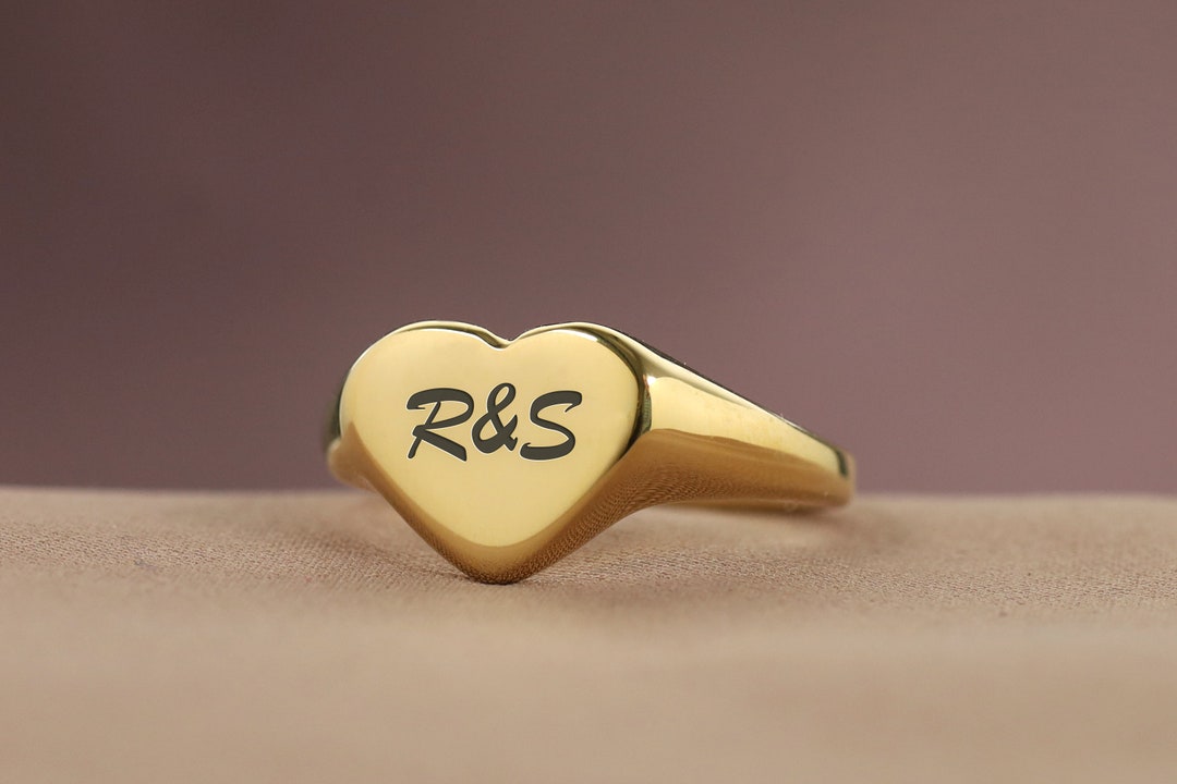 Custom Name Engraving Ring · Brushed Font Gold Ring · Personalized Name ...