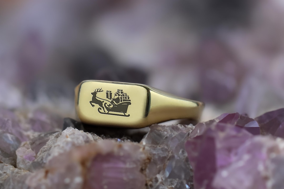 14k Gold Santa Claus Ring · Custom Santa Ring · Christmas Ring · Cute ...