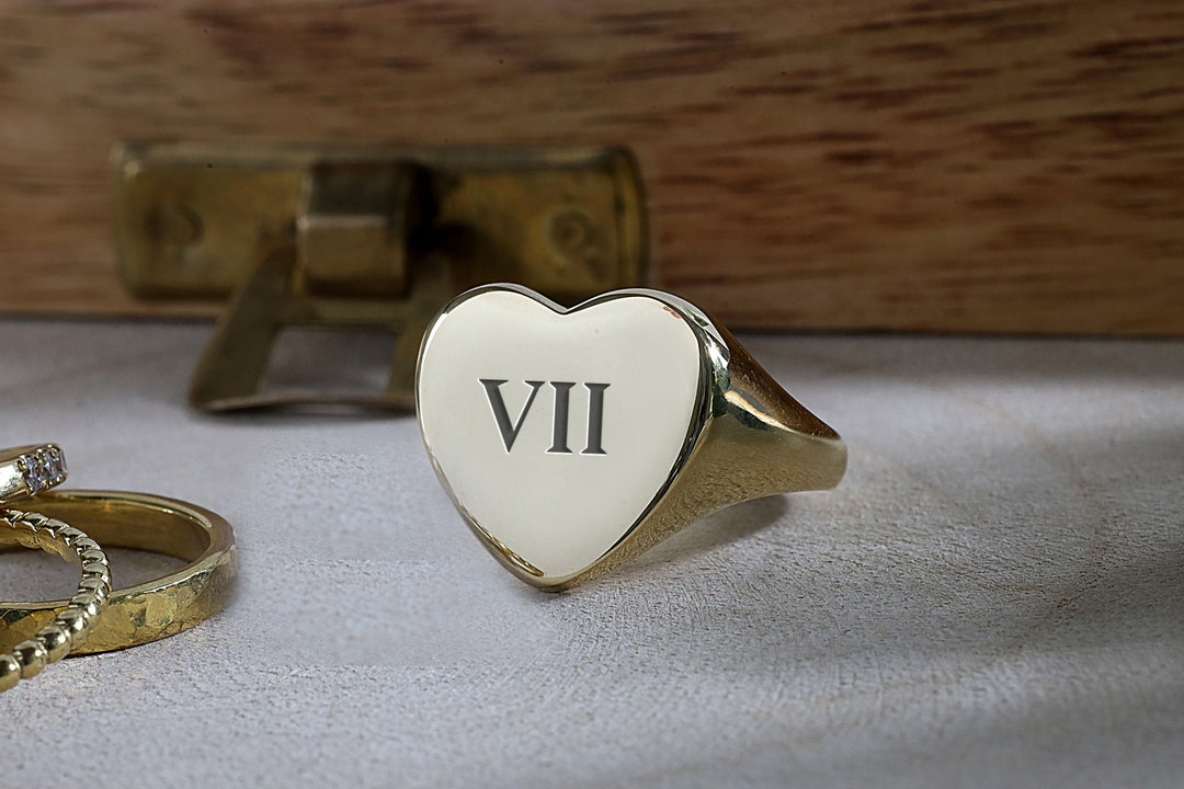 Custom Roman Initials Ring · Engraved Roman Numbers Ring · Personalized ...