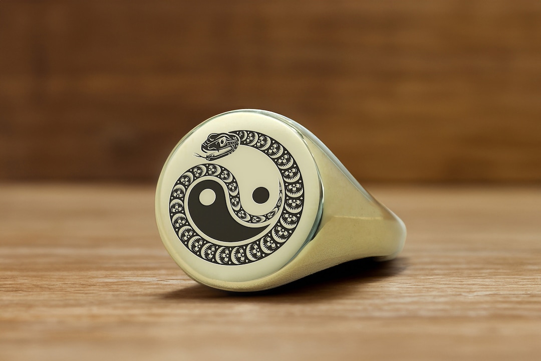 14k Gold Chinese Snake Signet Ring · Custom Snake Ring · Bold Statement ...