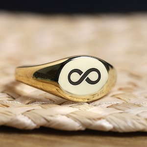 Engraved Infinity Ring · Symbol of Eternity Ring · Gift for Her ...
