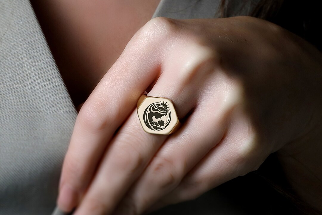 Engraved Mother and Child Ring · Gold New Born Signet Ring · Mother's ...