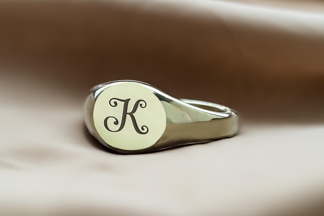 Vintage Letter Signet Ring · 14k Gold Letter Ring · Personalized Ring ...