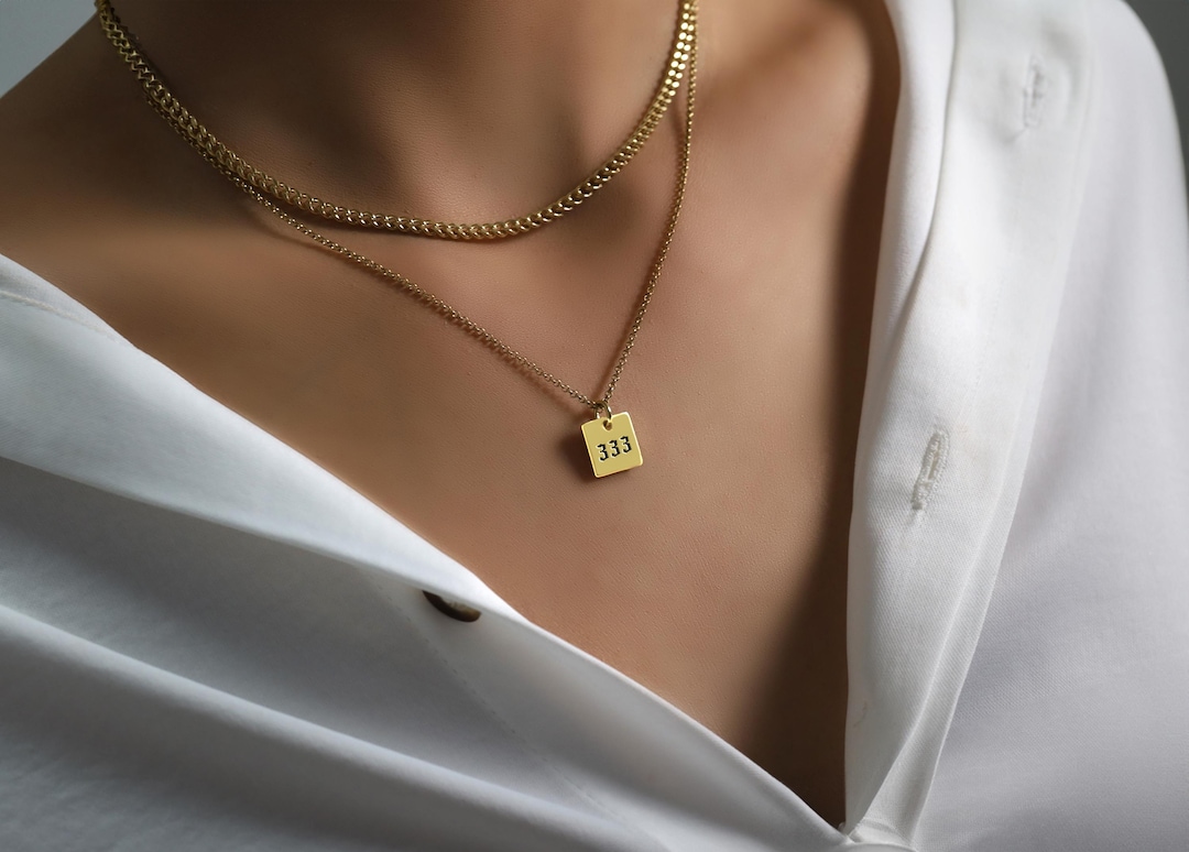 Custom Number Necklace · Numeral Engraving · Punk Font Necklace ...