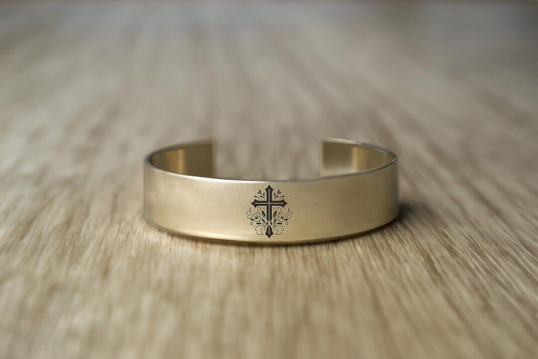 24k Gold Christianity Bracelet · Custom Cross Bracelet · Spiritual ...