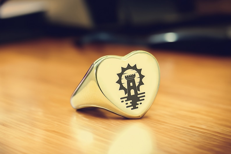 14k Gold Castle Signet Ring · Personalized Royal Ring · Custom Castle ...