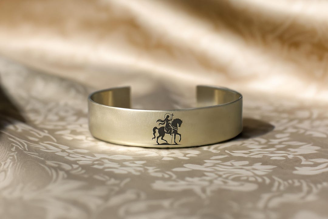 Saint George 24k Gold Bracelet · Custom Saint George Bracelet ...