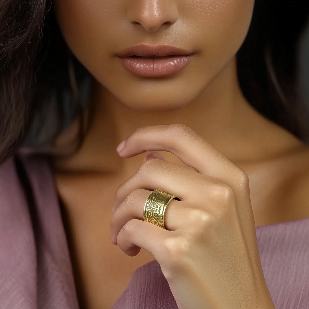 Samoan Pattern Ring · Adjustable Cuff Ring · Unique Ring · Polynesian ...