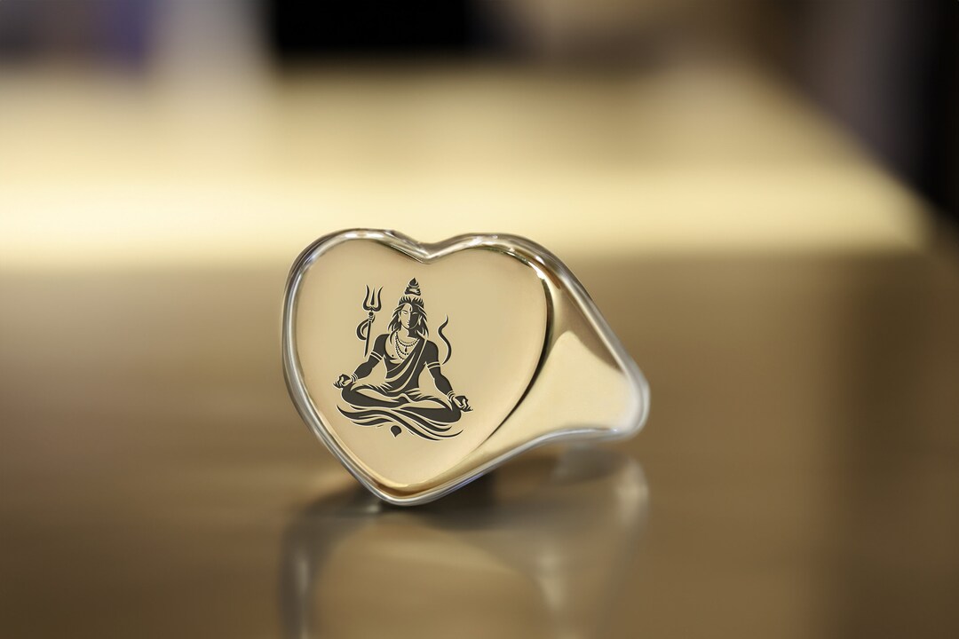 Personalized Hindu Ring · Lord Shiva Gold Signet Ring · Hindu Jewelry ...