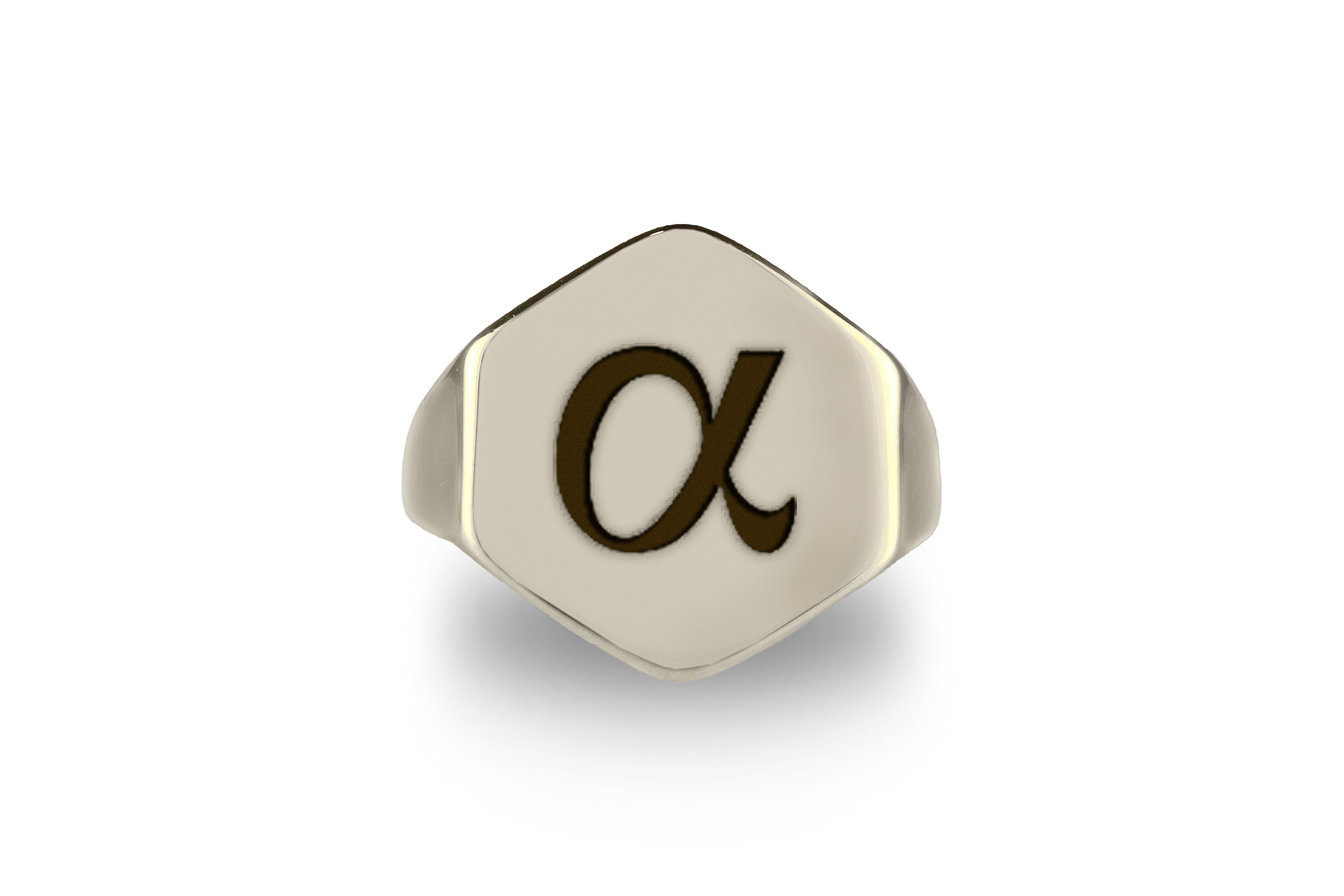 Greek Initial Ring Custom Greek Ring Hexagon Greek Name - Etsy