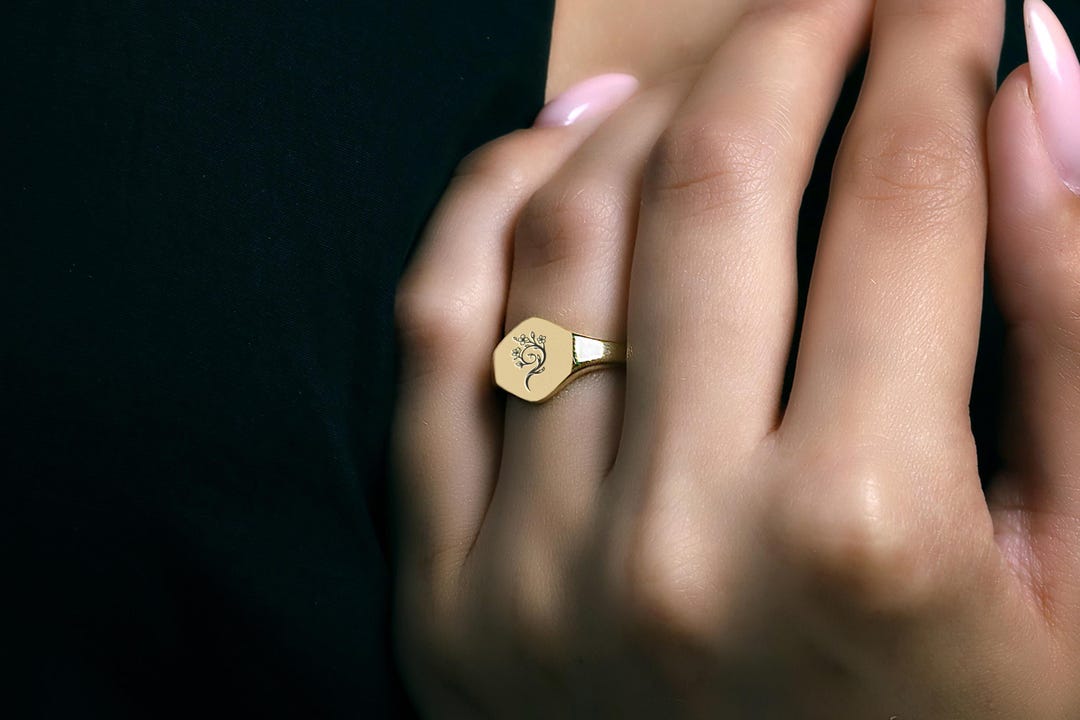 Cherry Blossom Tree Signet Ring · 14k Gold Blossom Ring · Japanese Tree ...