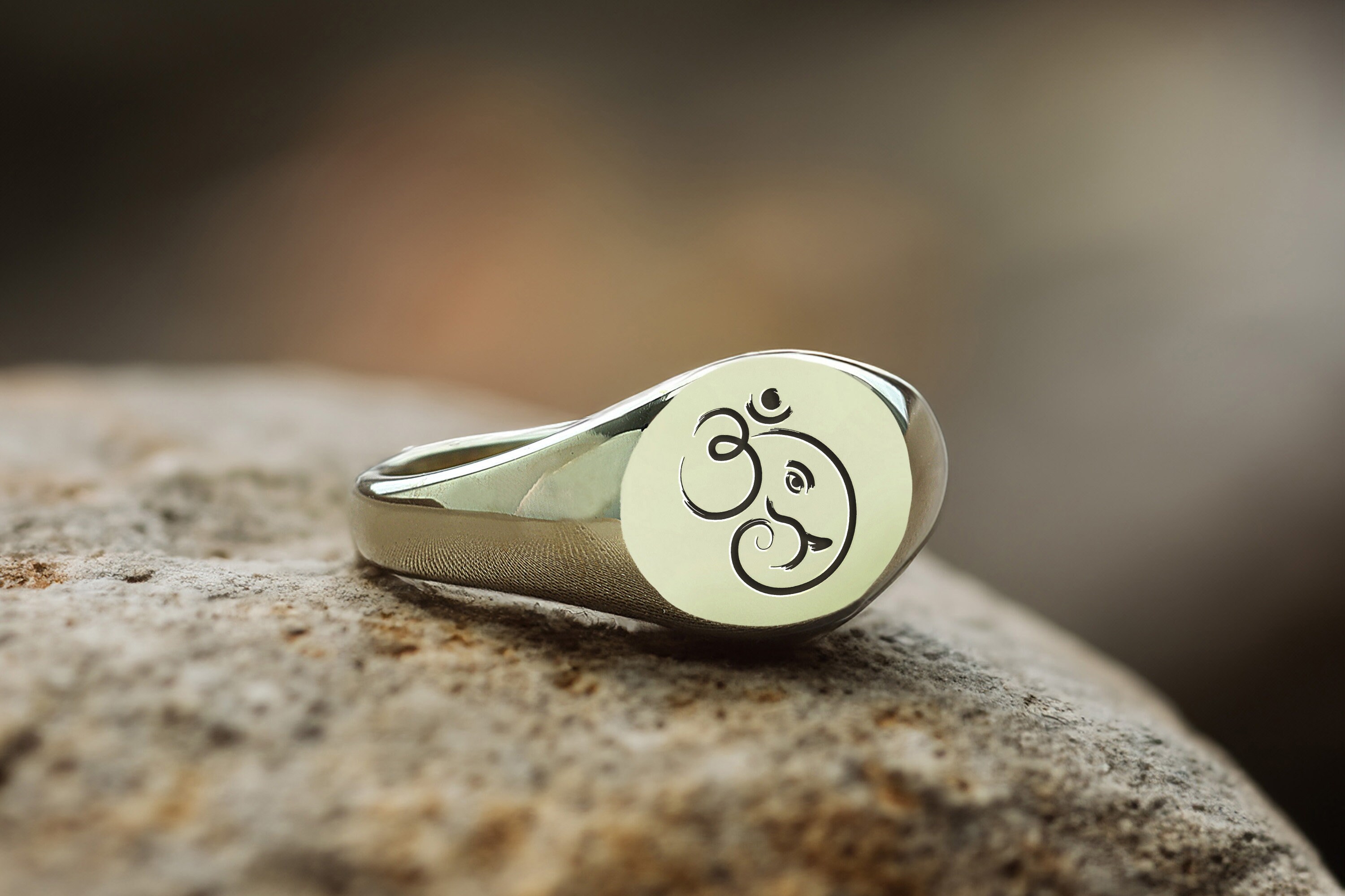 Engraved Ganesha Signet Ring · Custom Indian God Ring · Gift for Her ...