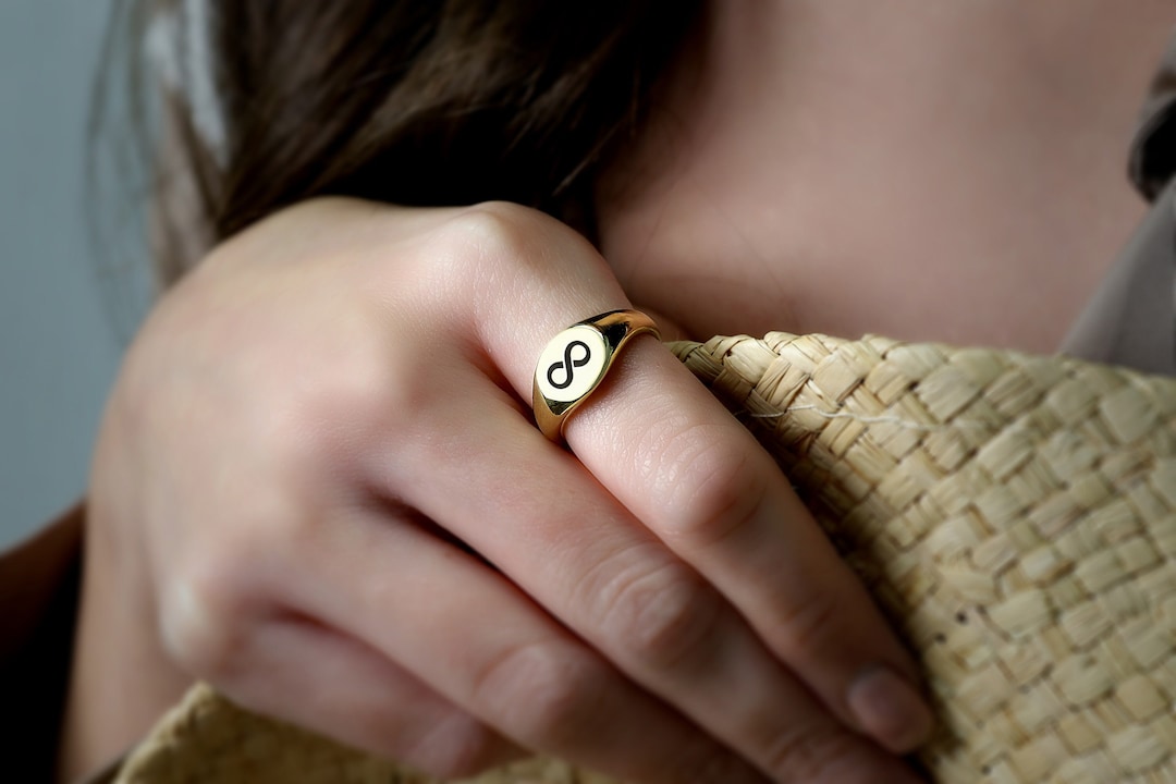 Engraved Infinity Ring · Symbol of Eternity Ring · Gift for Her ...