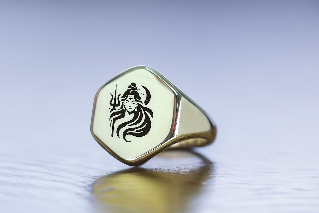 14k Gold Lord Shiva Ring · Custom Shiva Ring · Personalized Hindu Ring ...
