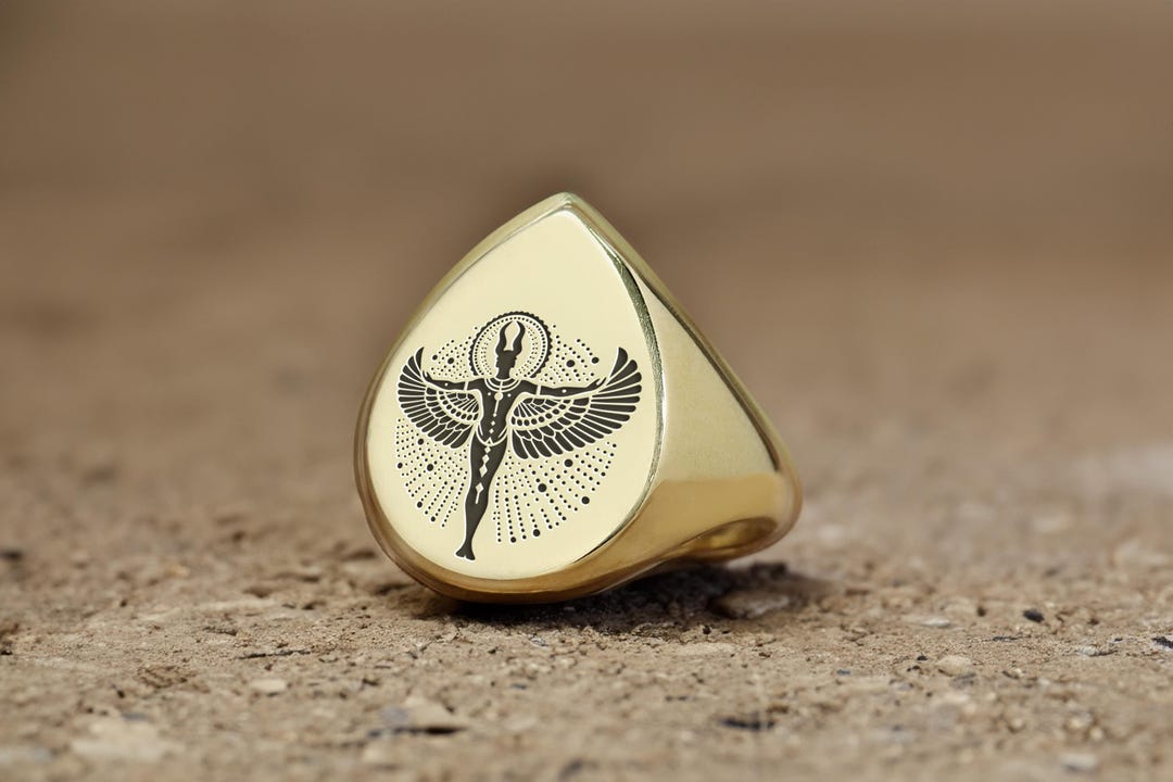 Ancient Egyptian Signet Ring · Custom Egyptian Symbol Ring · Floral ...