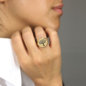 Tree of Life Ring · Tree Signet Ring · Spiritual Ring · Engraved Tree ...